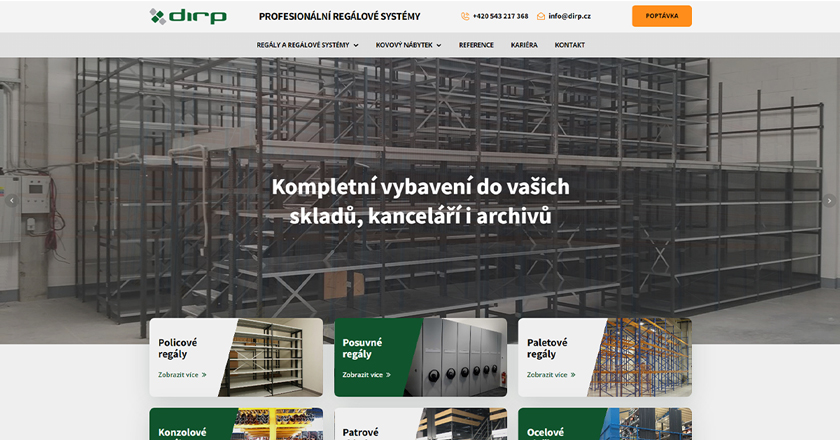DIRP, s.r.o. | Profesionální regály a regálové systémy DIRP